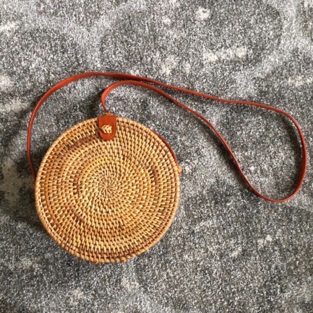Rattan Circle Straw Bag - Gem